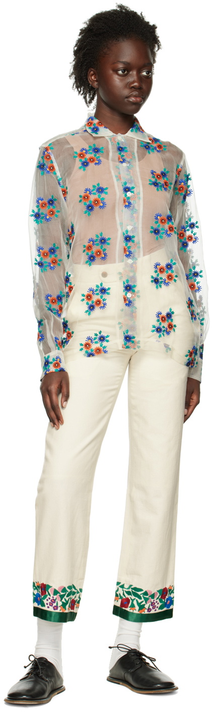 Bode White Daisy Shirt Bode