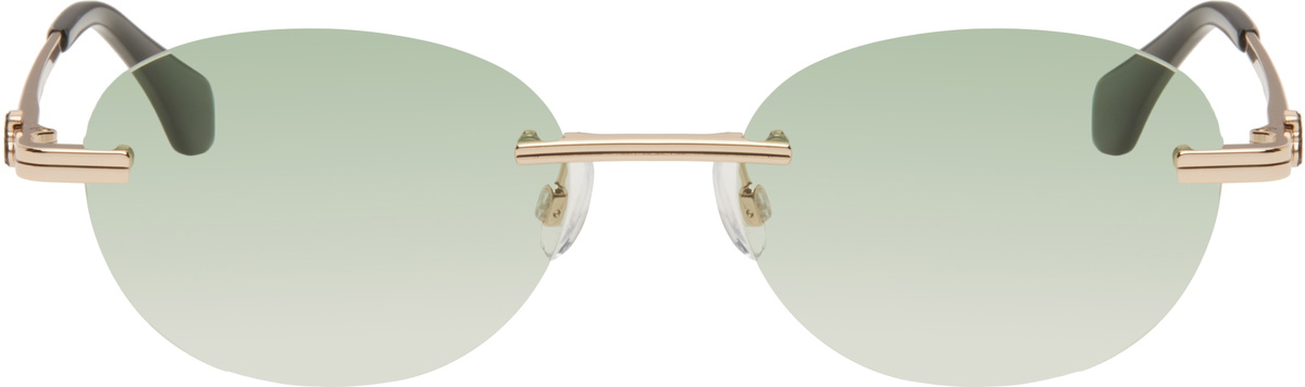 Palm Angels Gold Crystal Sunglasses Palm Angels