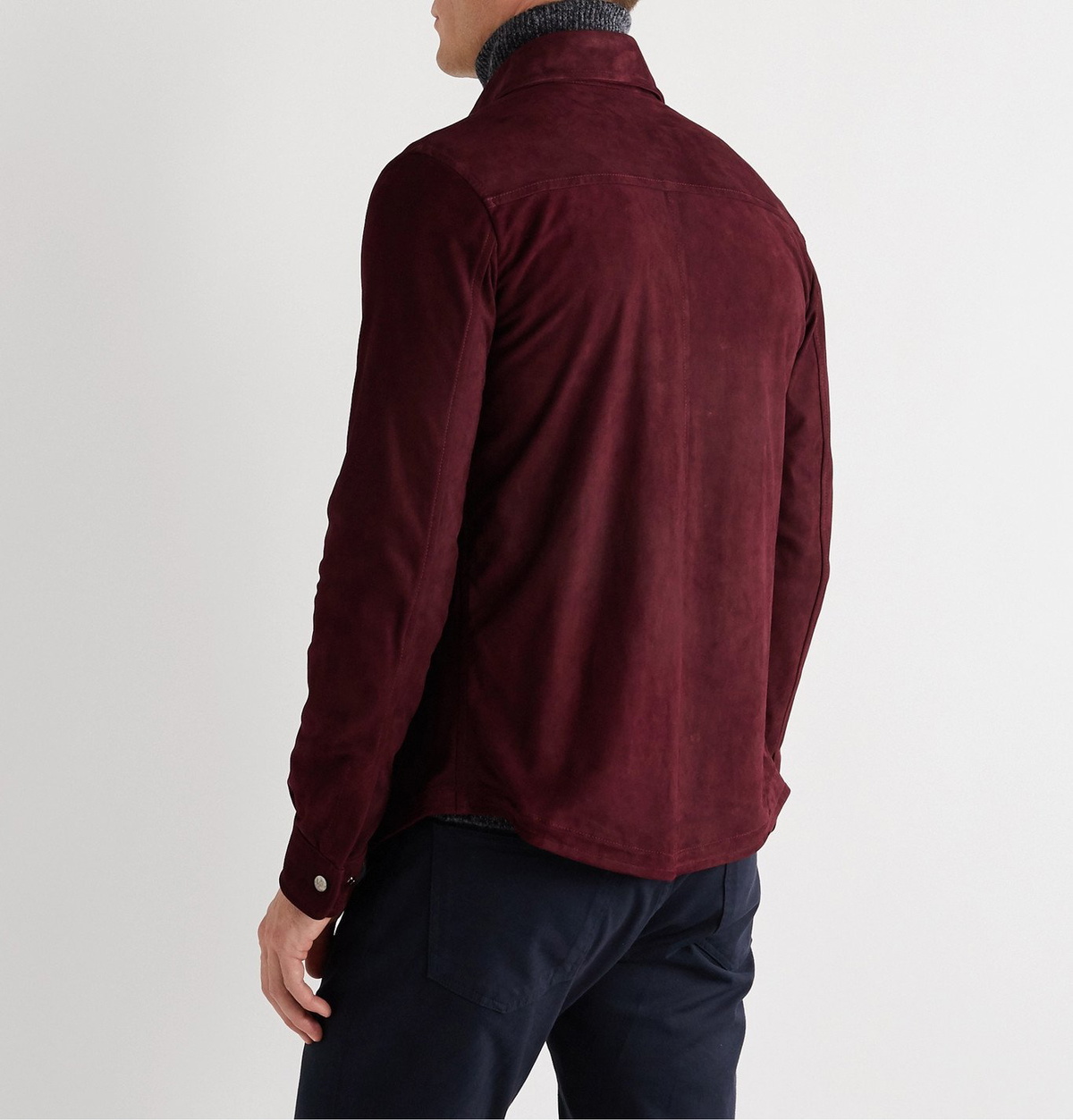 Isaia - Suede Jacket - Burgundy Isaia