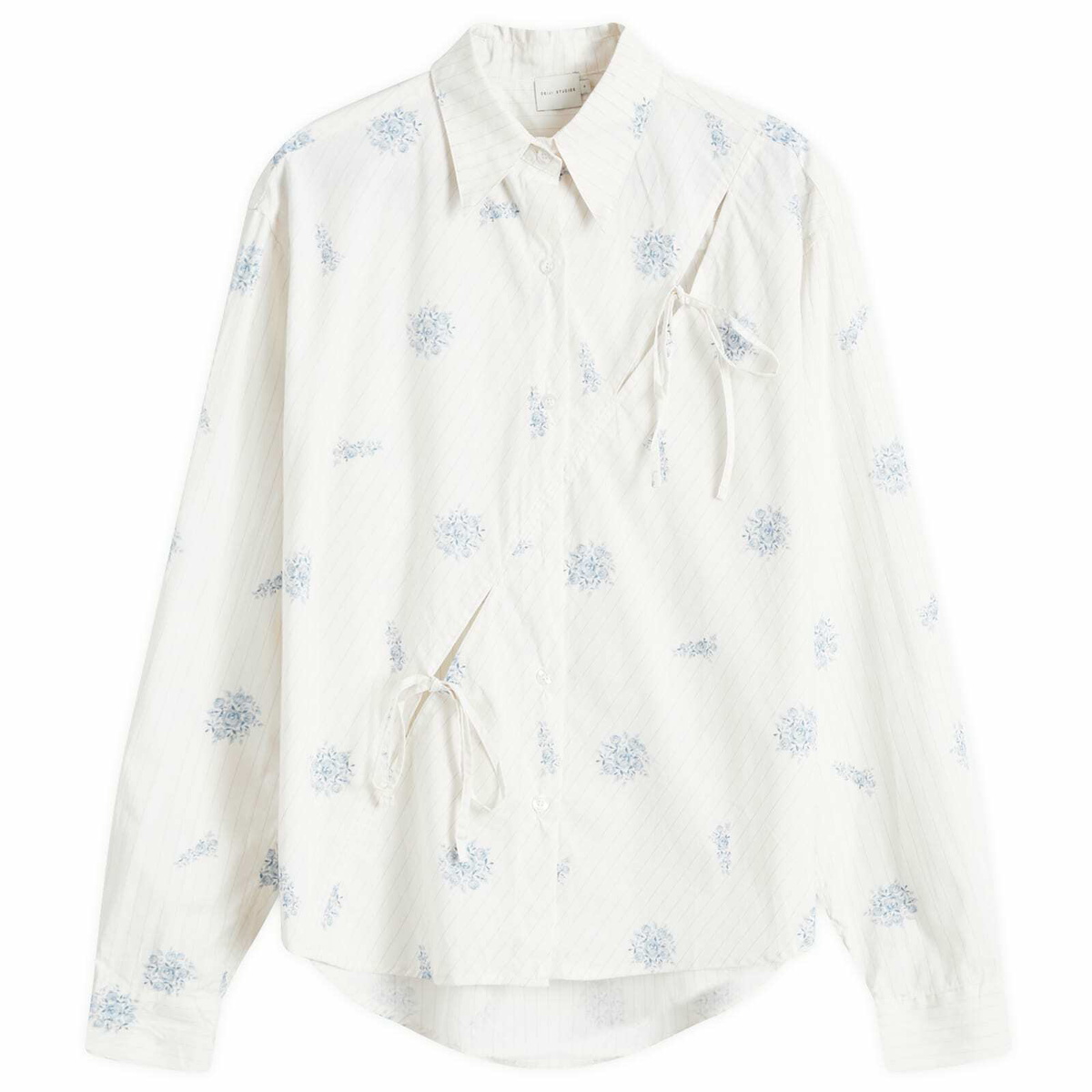 Deiji Studios Women's Twin Bow Shirt in Sea Flower Deiji Studios