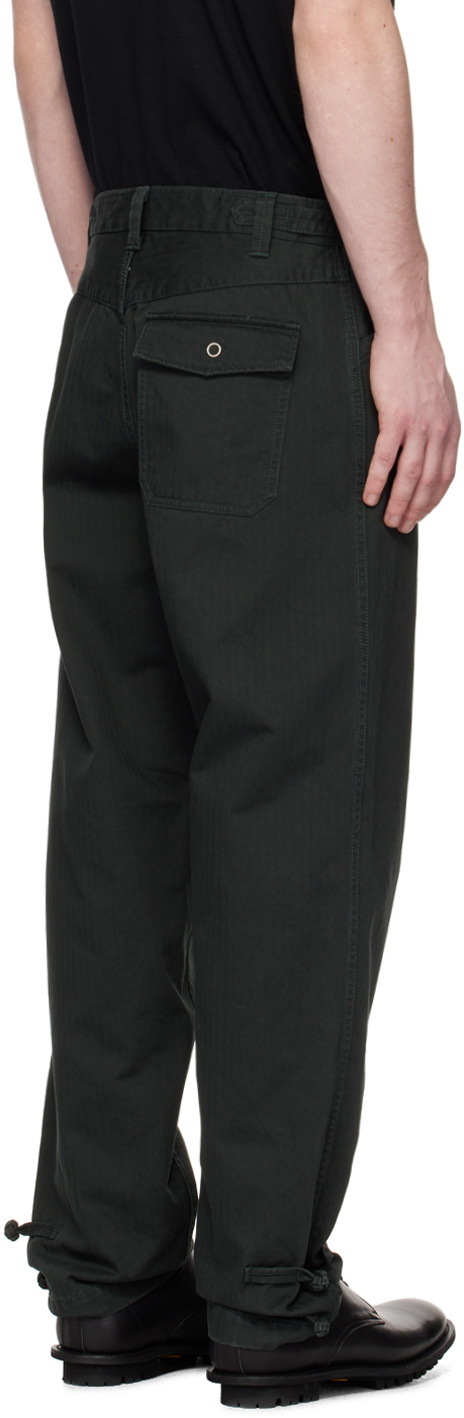 UNDERCOVER Green Toggle Tab Trousers Undercover