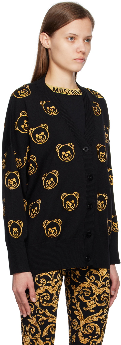 Moschino Black & Gold Teddy Bear Cardigan Moschino
