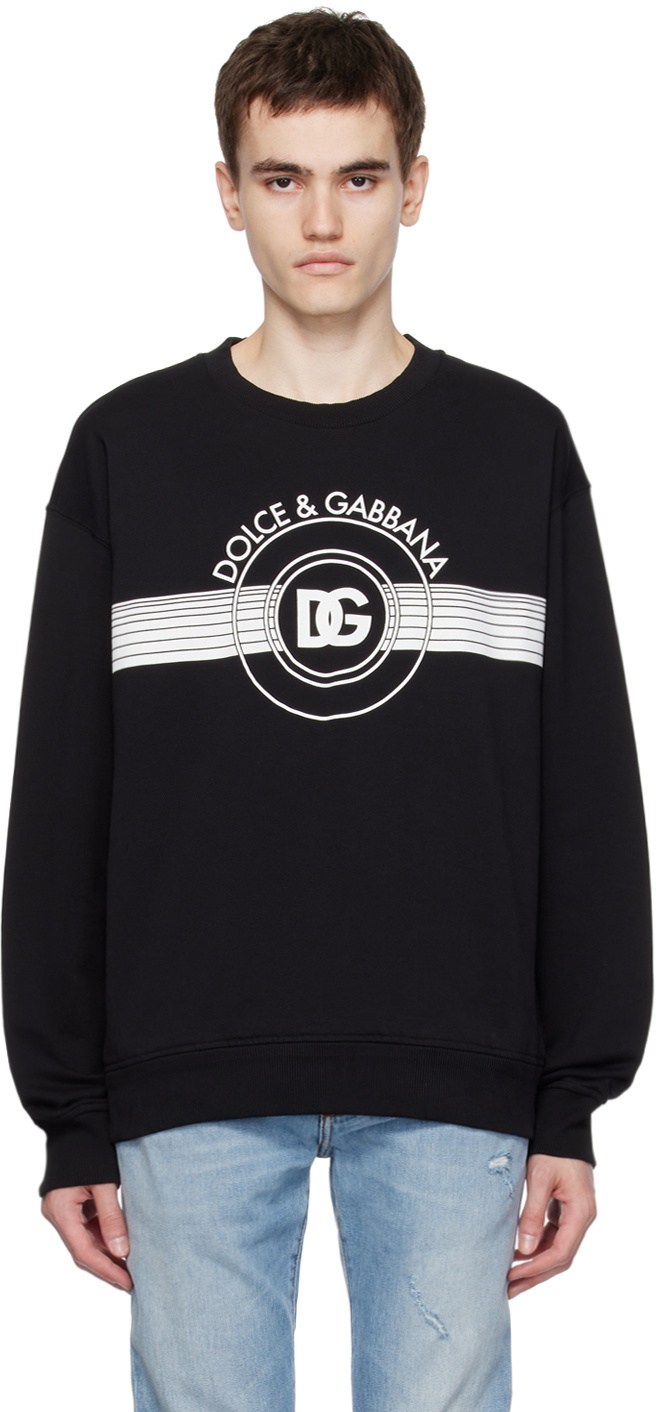 Dolce And Gabbana Black And White Sicilia Sweatshirt Dolce And Gabbana