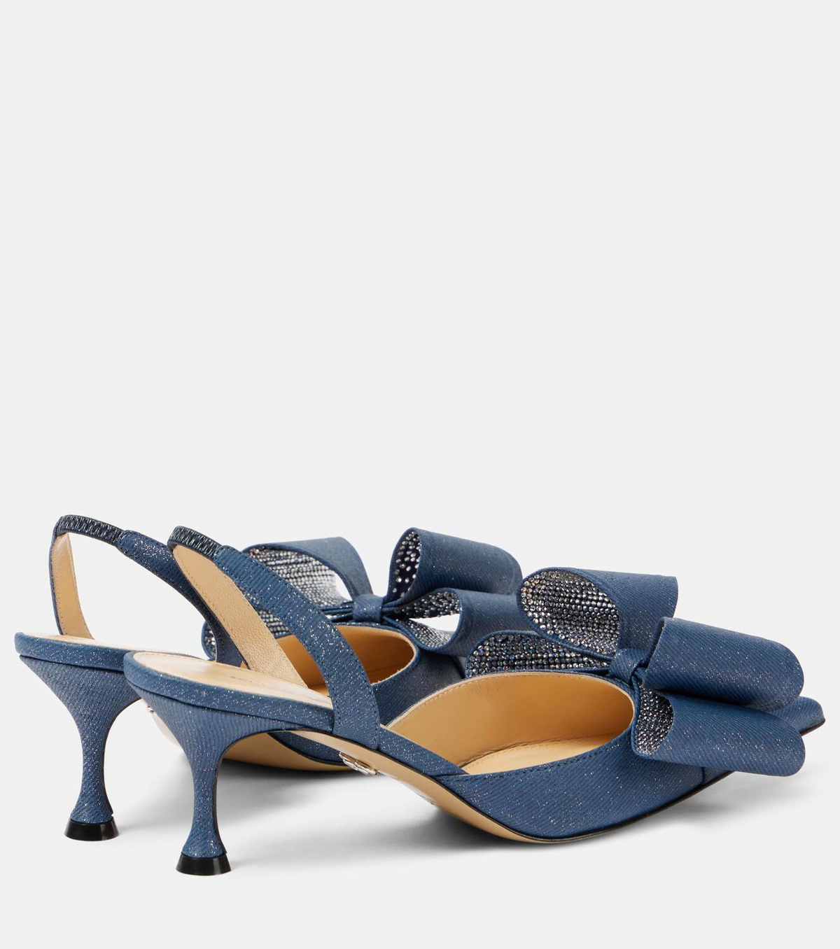 Mach & Mach Le Cadeau 65 denim slingback pumps MACH & MACH