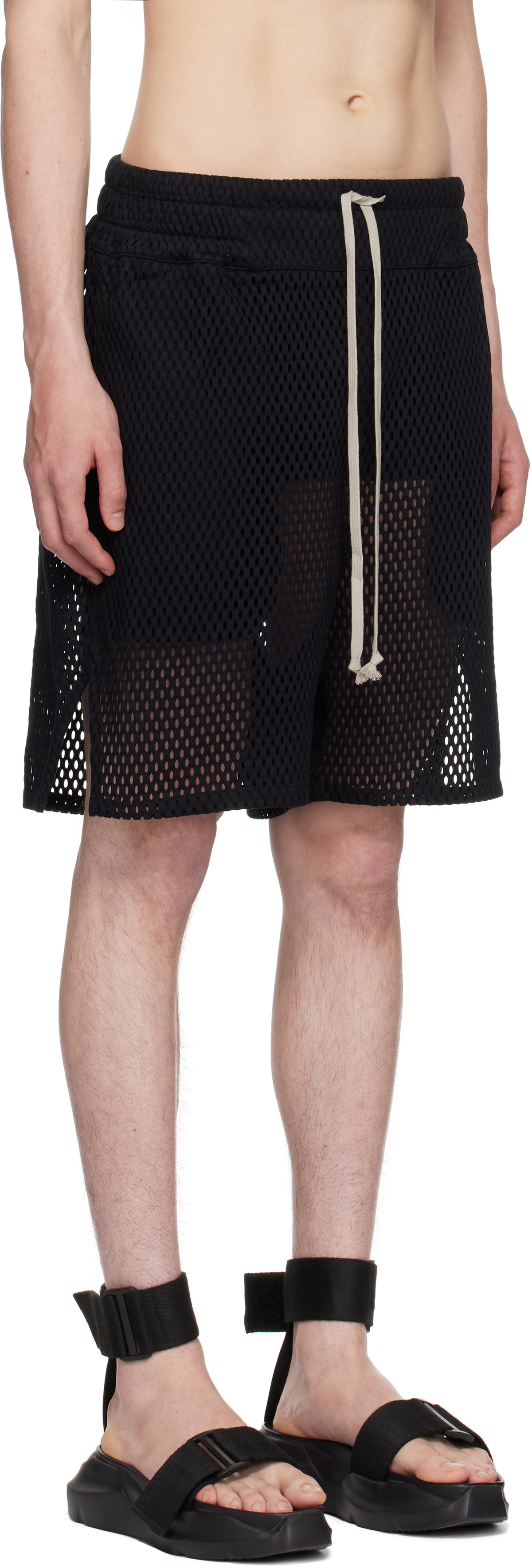 Rick Owens Black Champion Edition Mesh Shorts Rick Owens