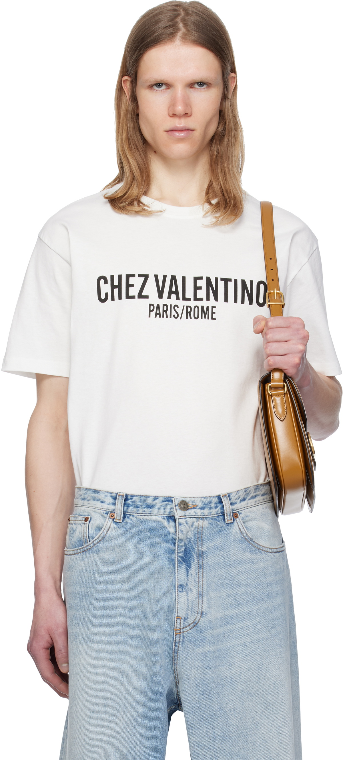 Valentino White 'Chez Valentino' Print T-shirt Valentino