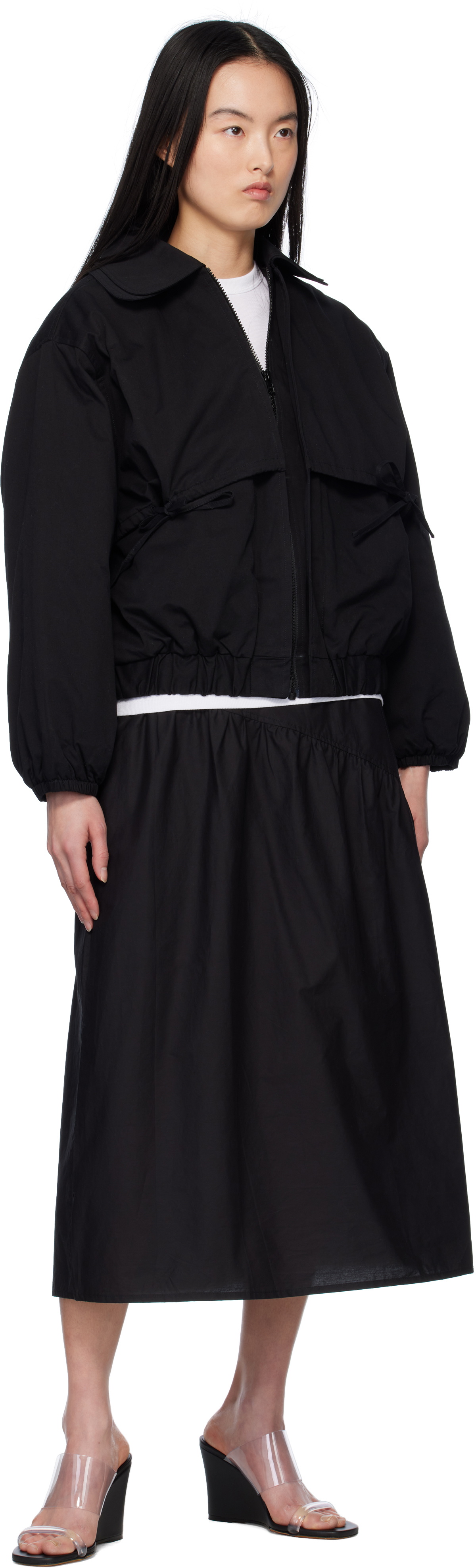 Deiji Studios Black Double Layered Jacket Deiji Studios