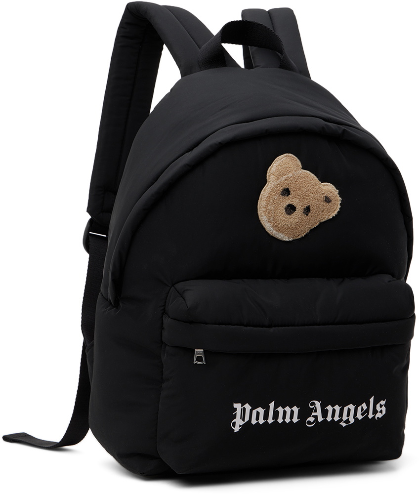 Palm Angels Kids Black Bear Backpack Palm Angels