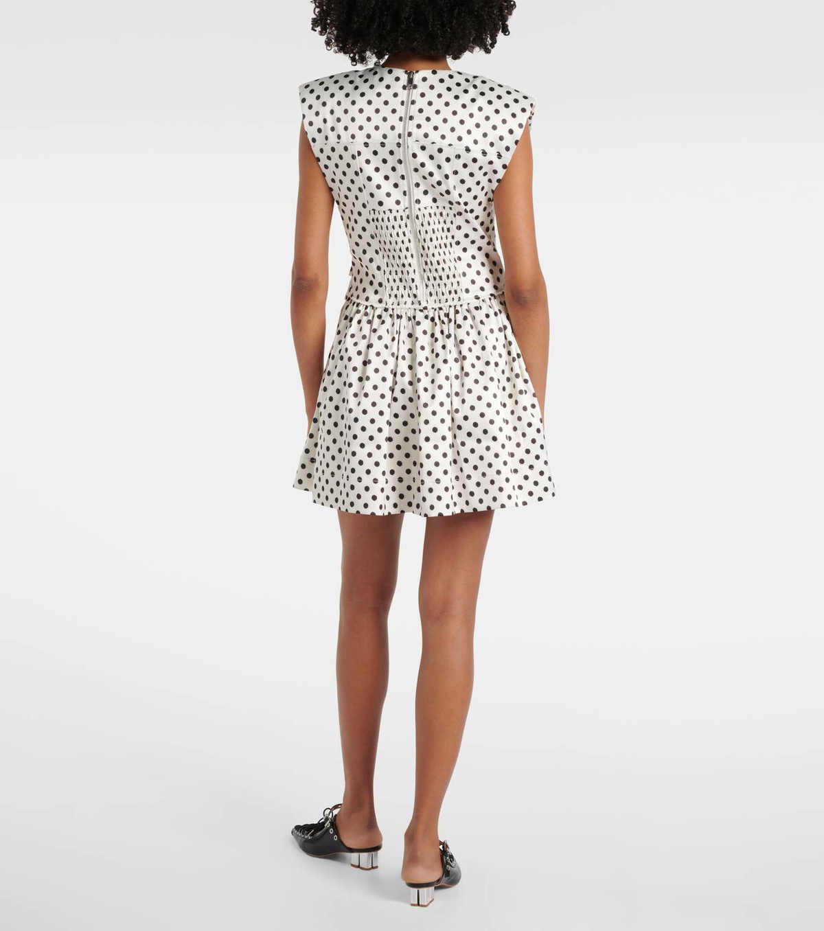 Ganni Polka-dot satin corset dress GANNI