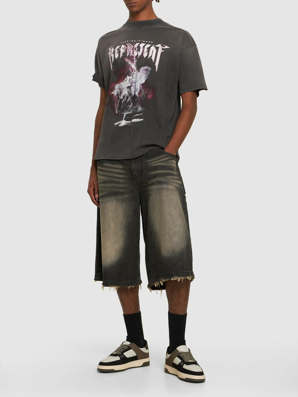 REPRESENT - Take Me Higher Printed Cotton T-shirt Represent