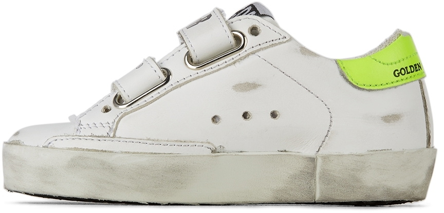 Golden Goose Baby White & Pink Old School Velcro Sneakers Golden Goose ...