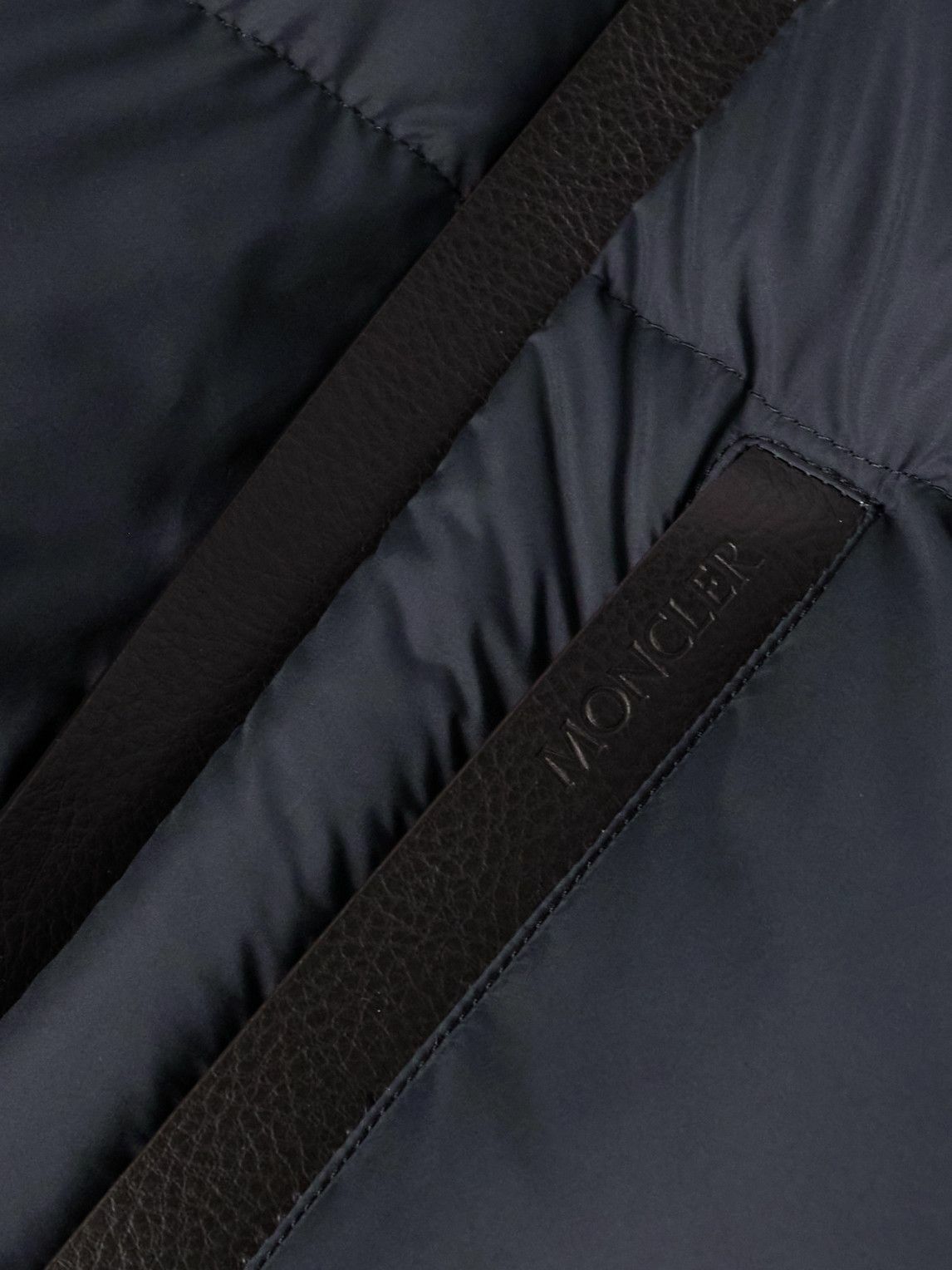 Moncler - Besbre Logo-Appliquéd Leather-Trimmed Quilted Airsoft Down ...