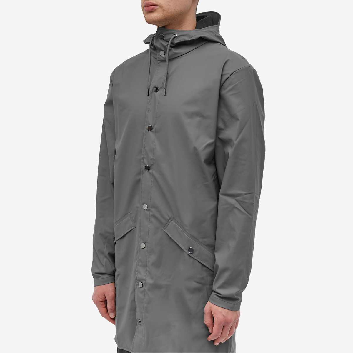 Rains Men's Long Jacket in Grey Rains
