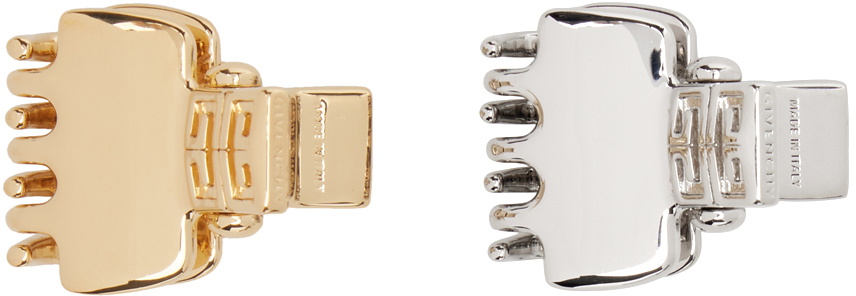 Givenchy Gold & Silver 4G Small Hair Clip Set Givenchy