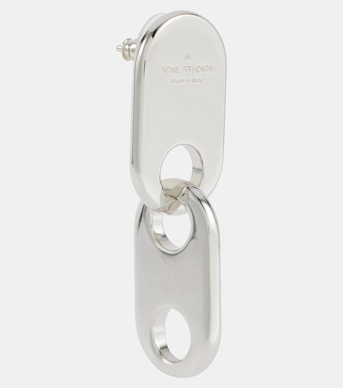 Acne Studios Chain Lock logo drop earrings Acne Studios