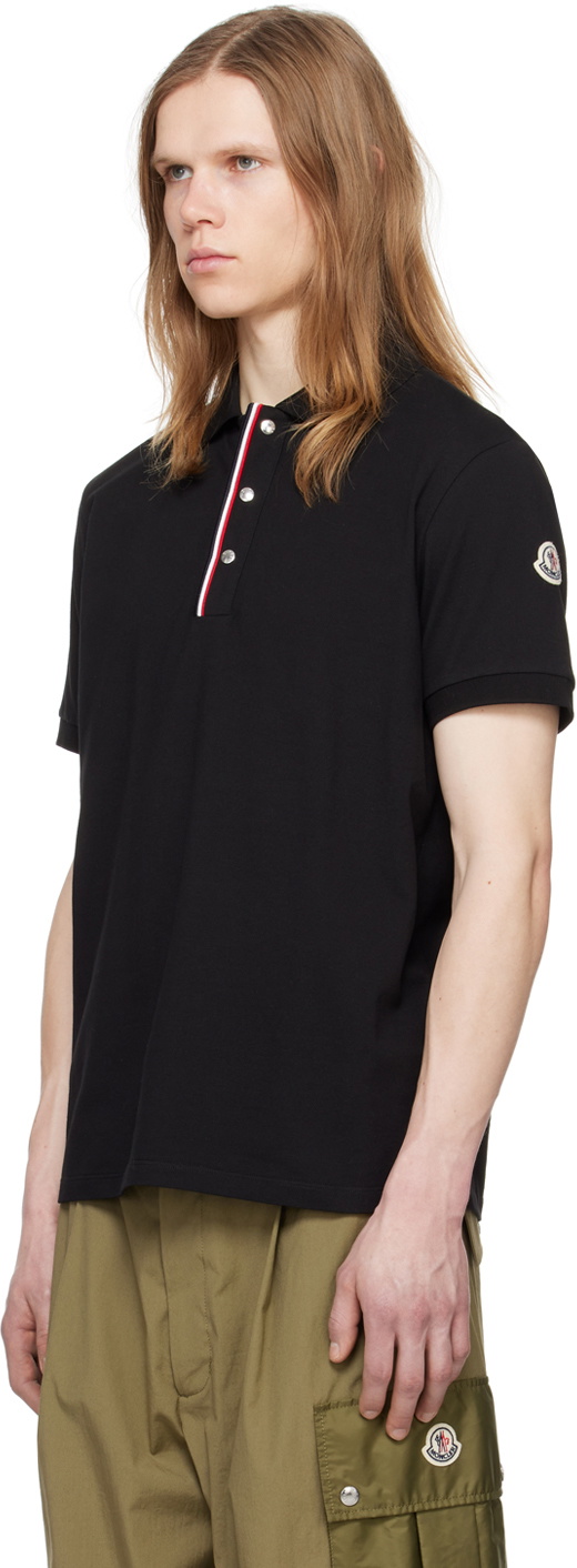 Moncler Black Press-Stud Polo Moncler