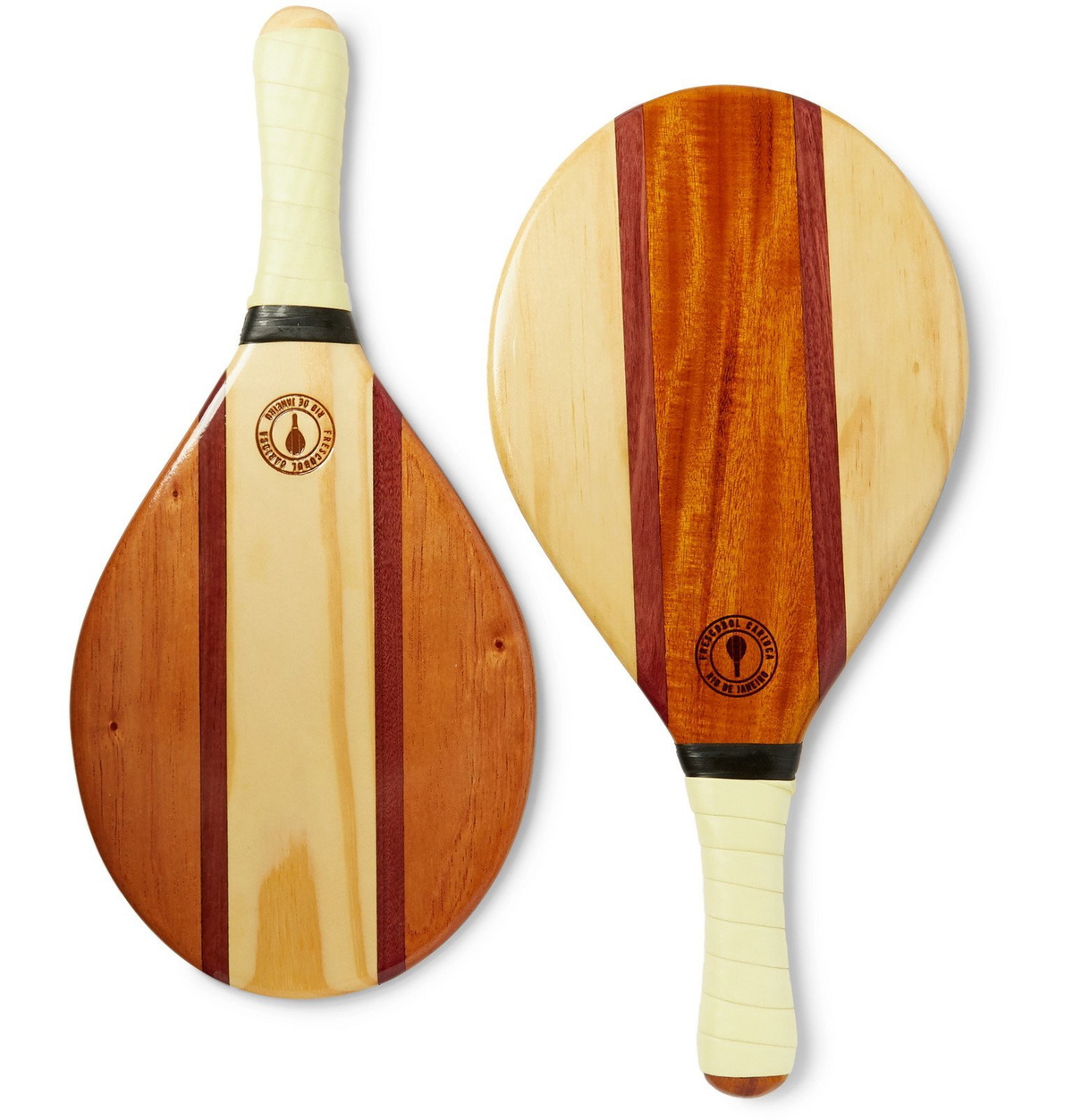 Frescobol Carioca - Trancoso Wooden Beach Bat and Ball Set - Yellow ...