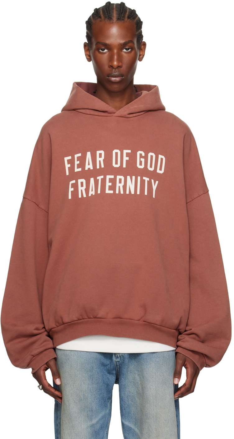 Fear of God ESSENTIALS Burgundy Heavyweight Hoodie Fear Of God Essentials