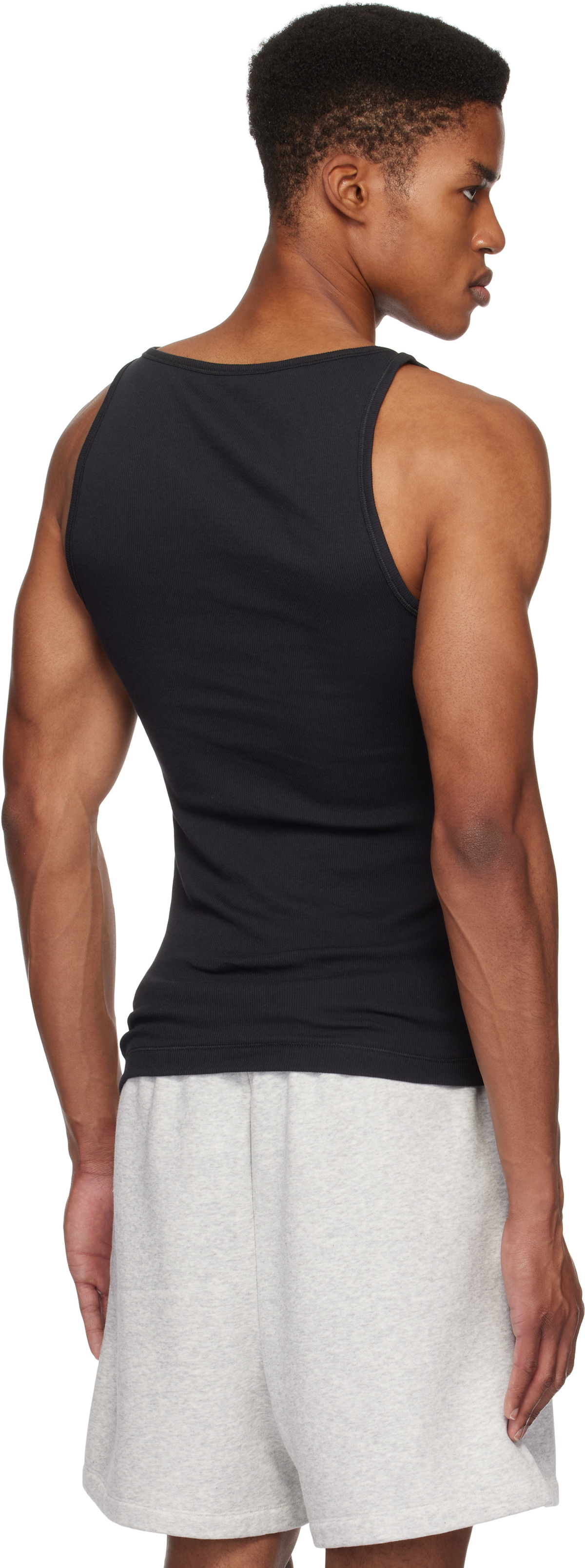 SKIMS Three-Pack Black SKIMS Cotton Rib Tank Tops SKIMS