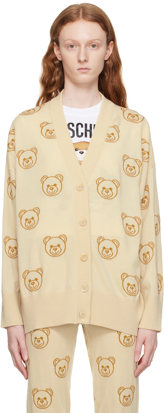 Moschino Off-White Teddy Bear Cardigan Moschino