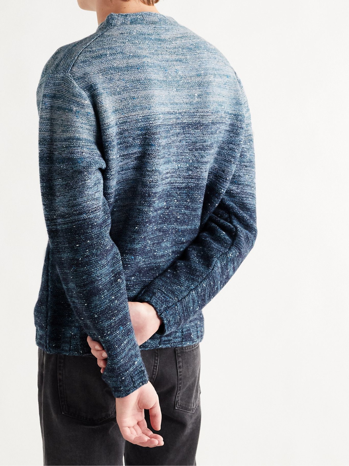 Inis Meáin - Dégradé Merino Wool and Cashmere-Blend Mock-Neck Sweater ...