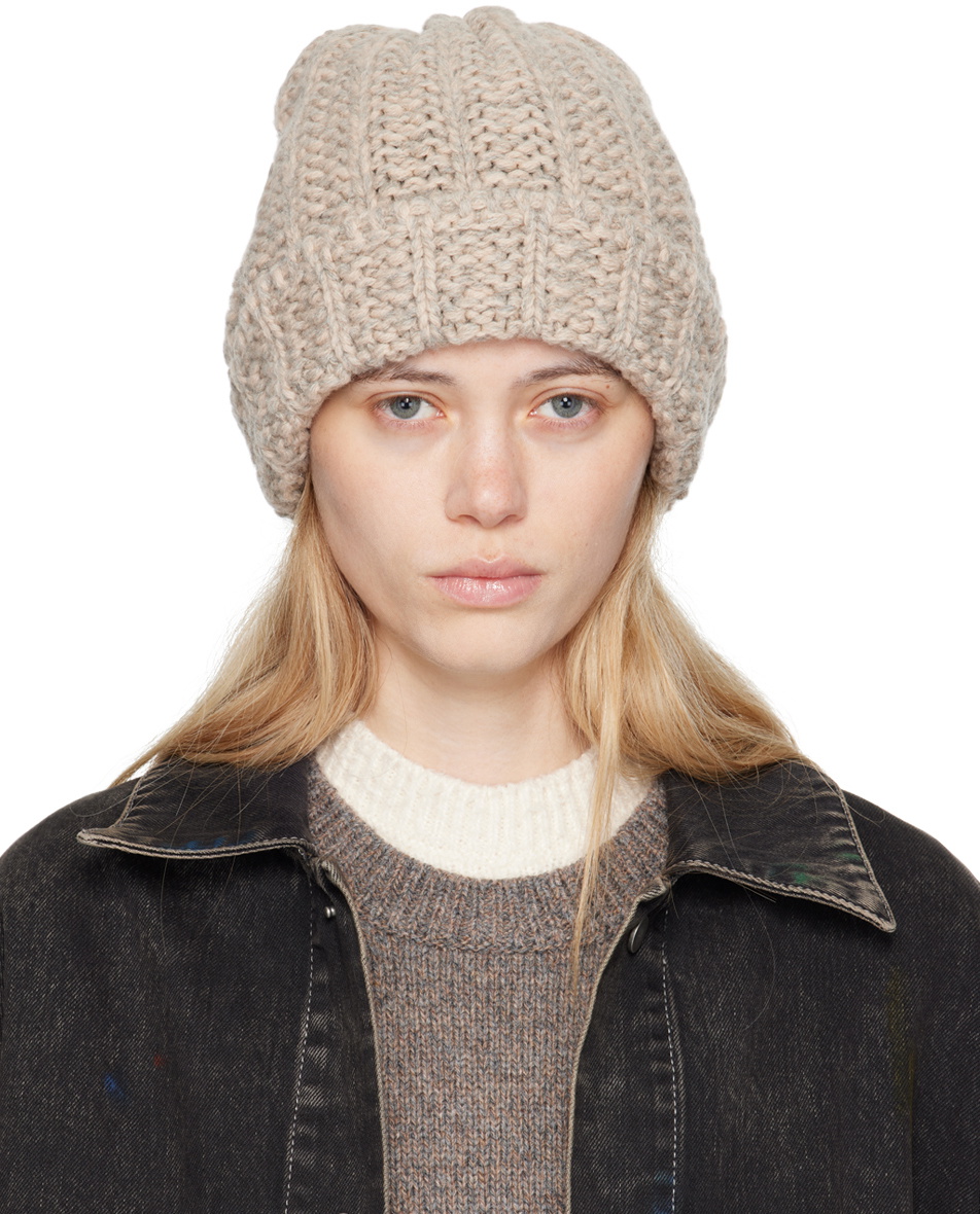 Maison Margiela Beige Shetland Beanie Maison Margiela