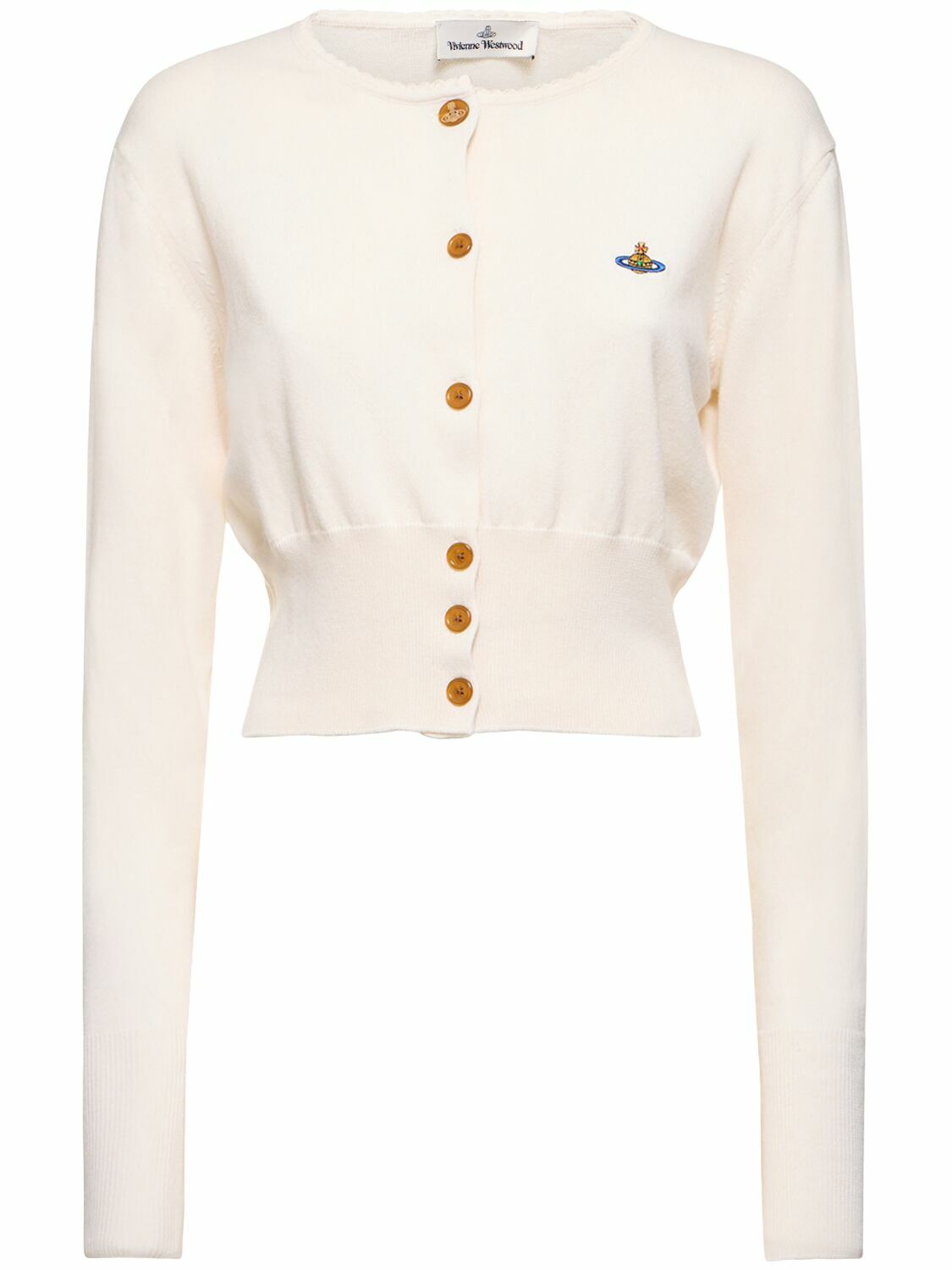 VIVIENNE WESTWOOD Bea Logo Cotton & Cashmere Crop Cardigan Vivienne ...