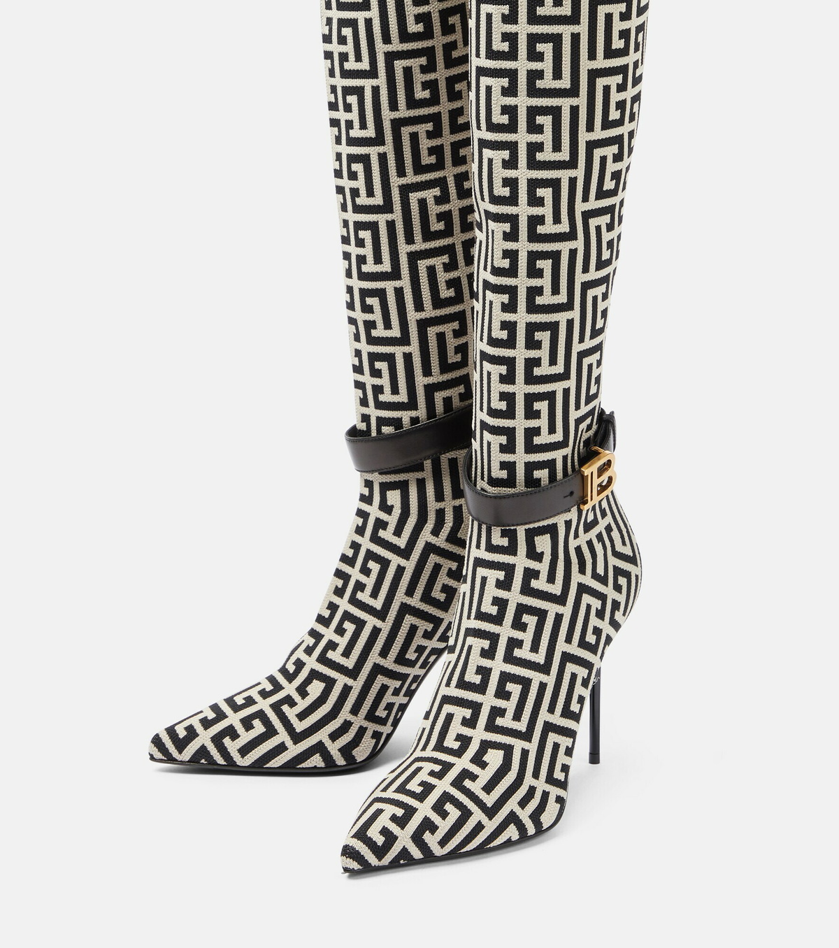 Balmain - Raven monogram over-the-knee boots Balmain