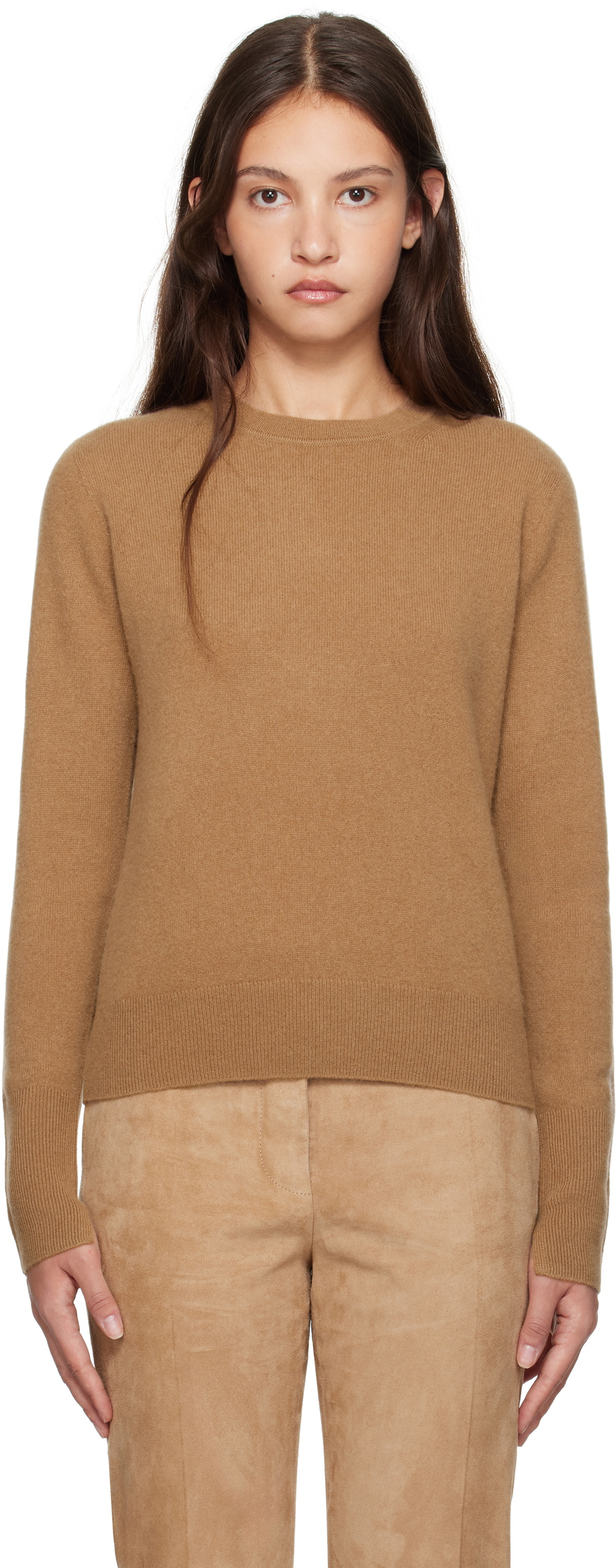 Joseph Beige Light Pure Cashmere Round Neck Sweater Joseph