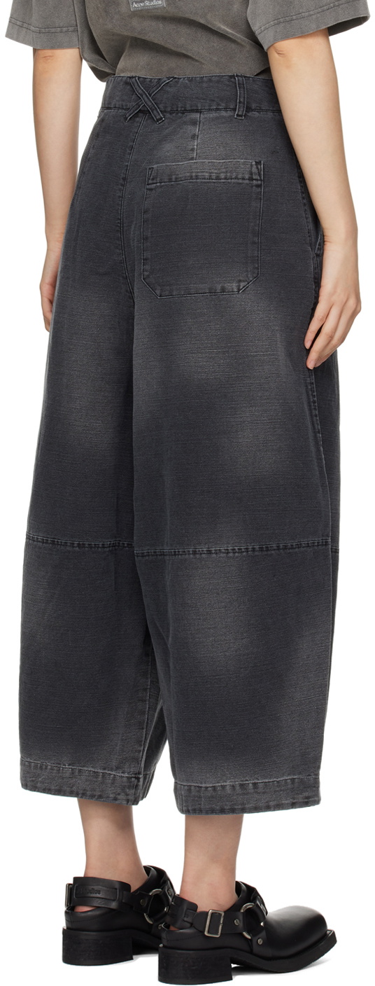 YMC Black Wide-Leg Deadbeat Trousers YMC