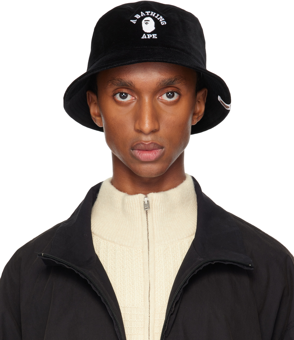 BAPE Black One Point Bucket Hat A Bathing Ape