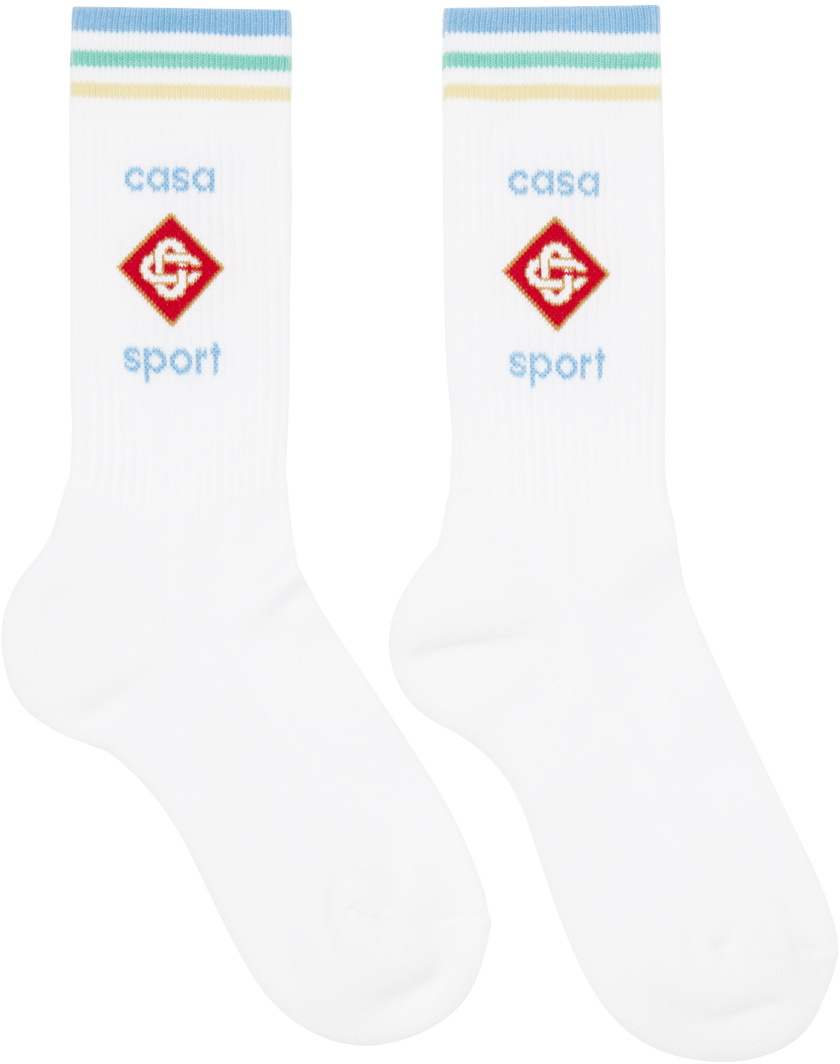 Casablanca White Pastel Casa Sport Socks Casablanca