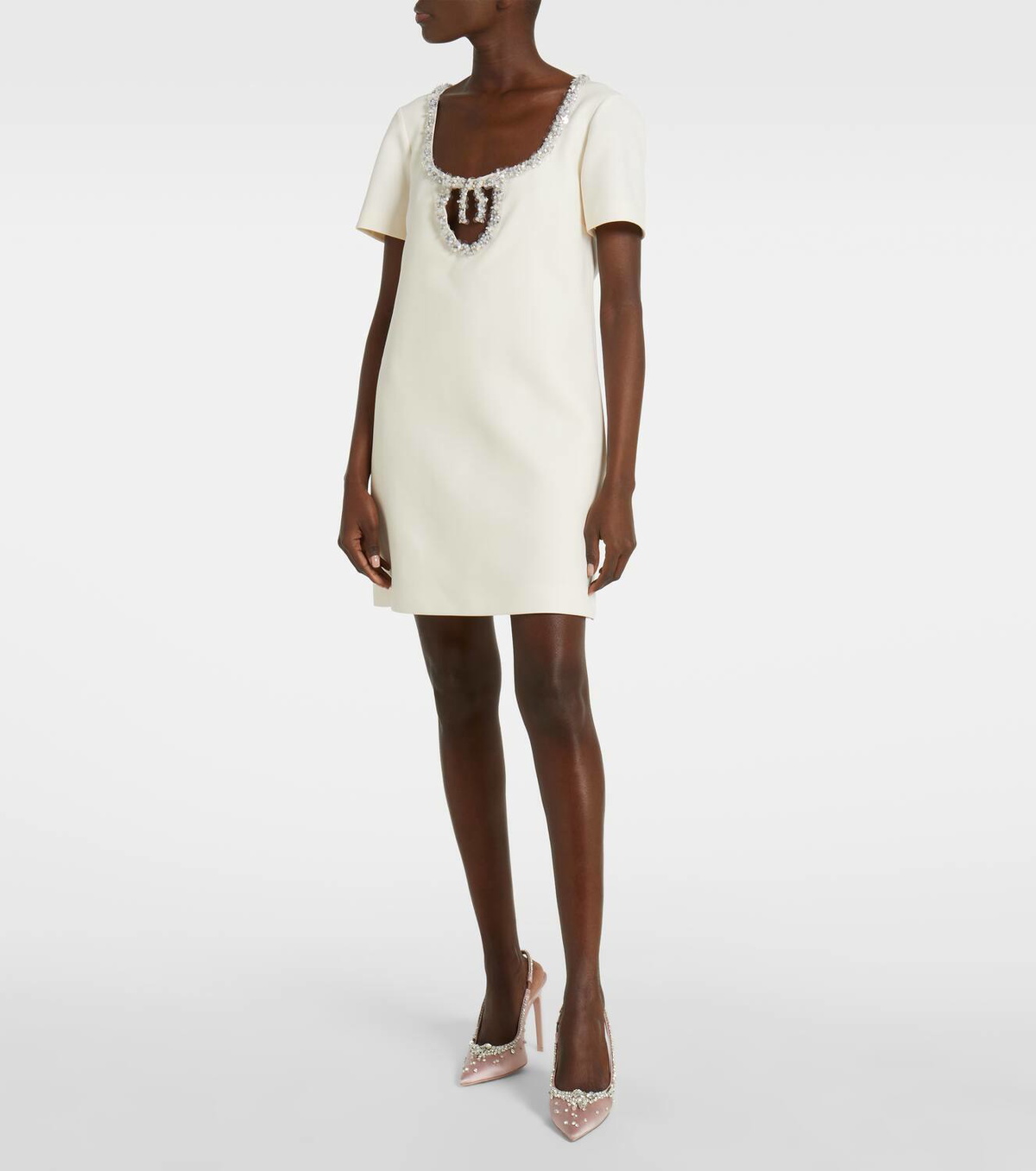Gucci Embellished silk and wool crêpe minidress Gucci