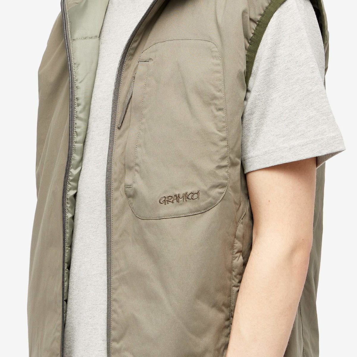 Gramicci Men's Softshell EQT Padding Vest in Tech Grey Gramicci