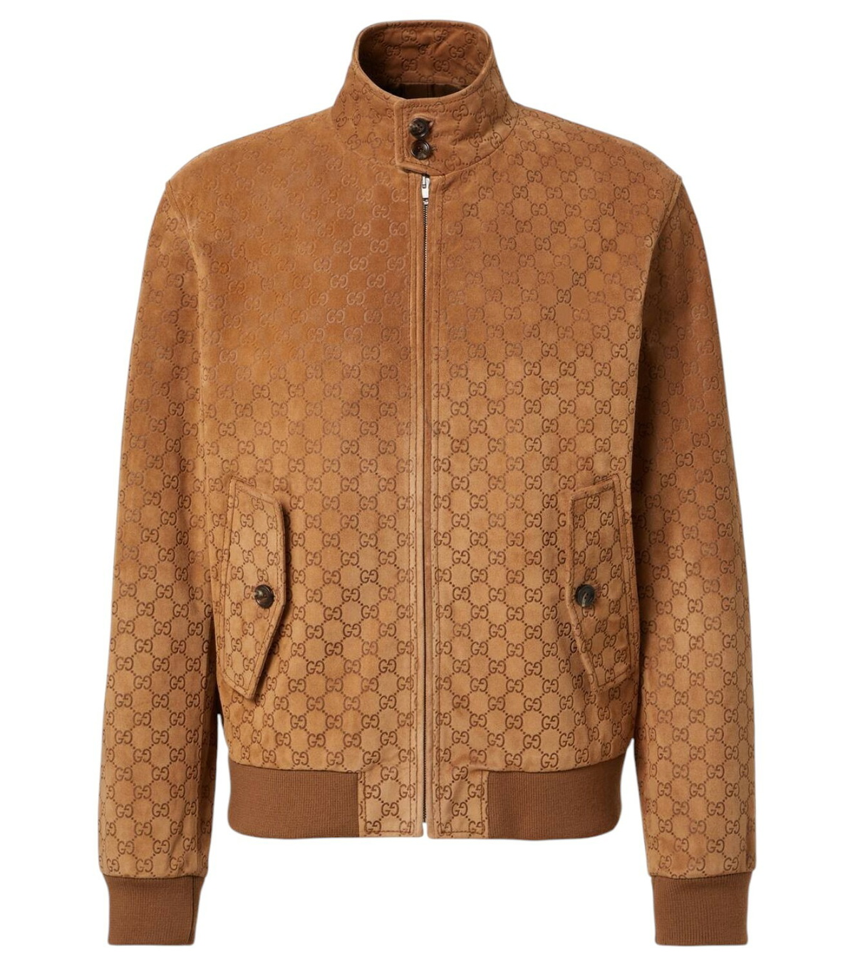 GUCCI - Webbing-Trimmed Suede-Panelled Wool Bomber Jacket GUCCI - Webbing-Trimmed Suede-Panelled Wool Bomber Jacket