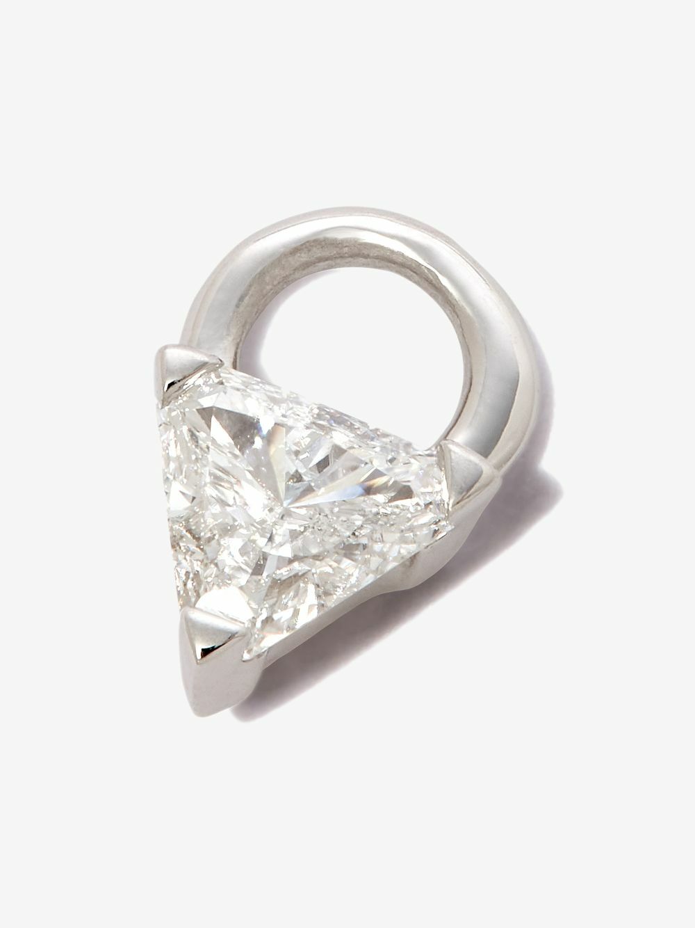 MARIA TASH 18K White Gold Diamond Triangle Charm Maria Tash