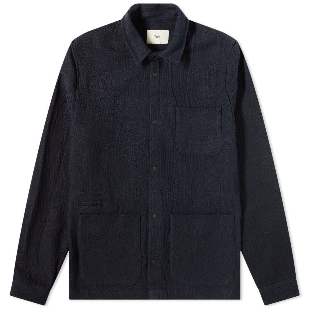Folk Men's Assembly Jacket in Navy Texture Folk