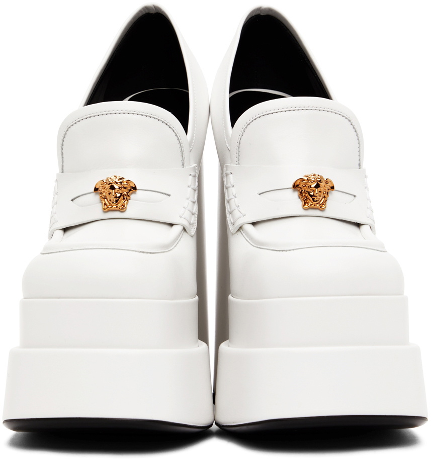 Versace White Intrico Platform Heels Versace