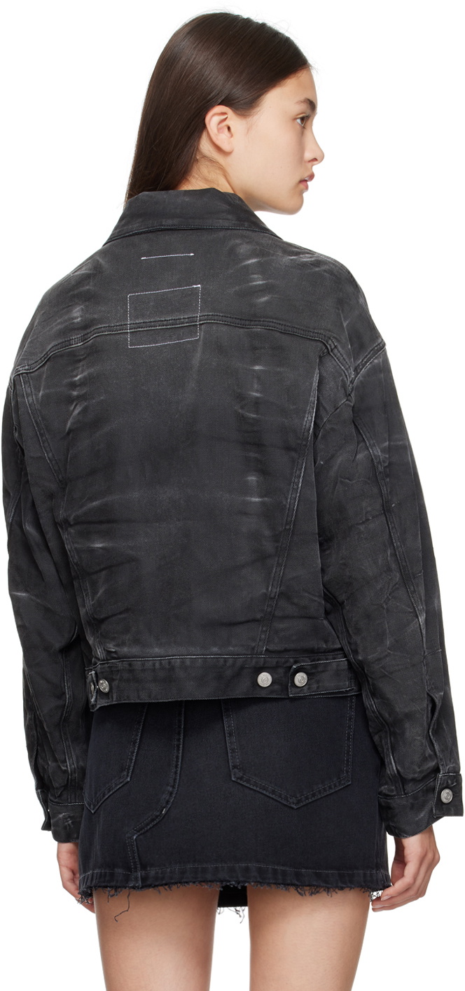 MM6 Maison Margiela Black Faded Denim Jacket MM6 Maison Margiela