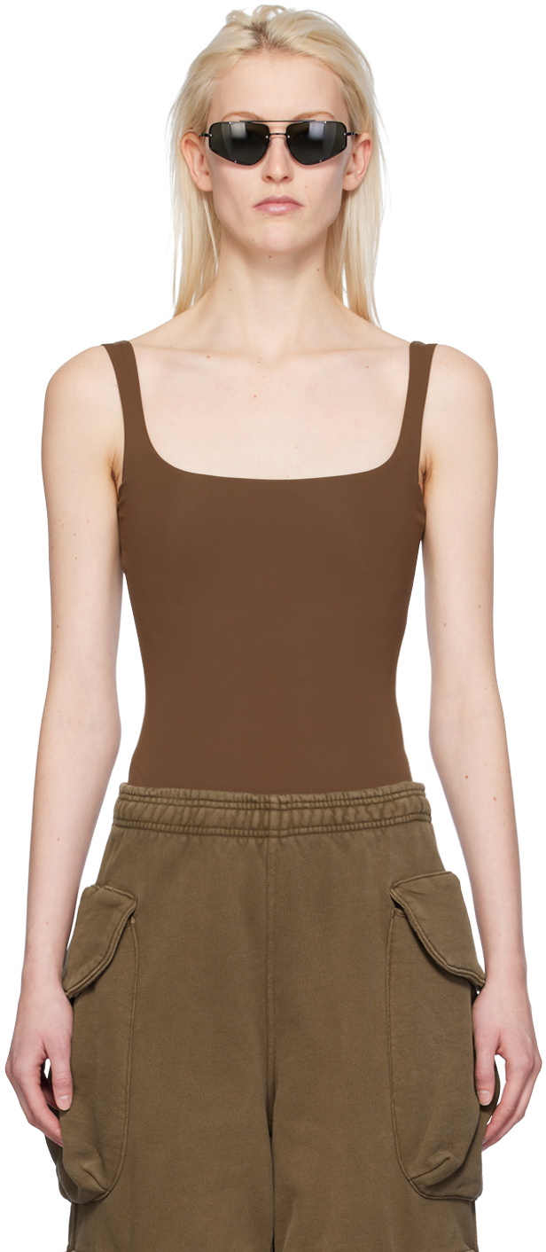 Entire Studios Brown Square Neck Bodysuit Entire Studios