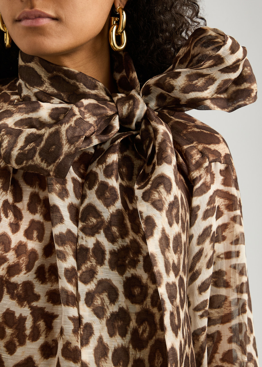 Zimmermann Illustration Billow Leopard-print Organza Blouse Multi ...