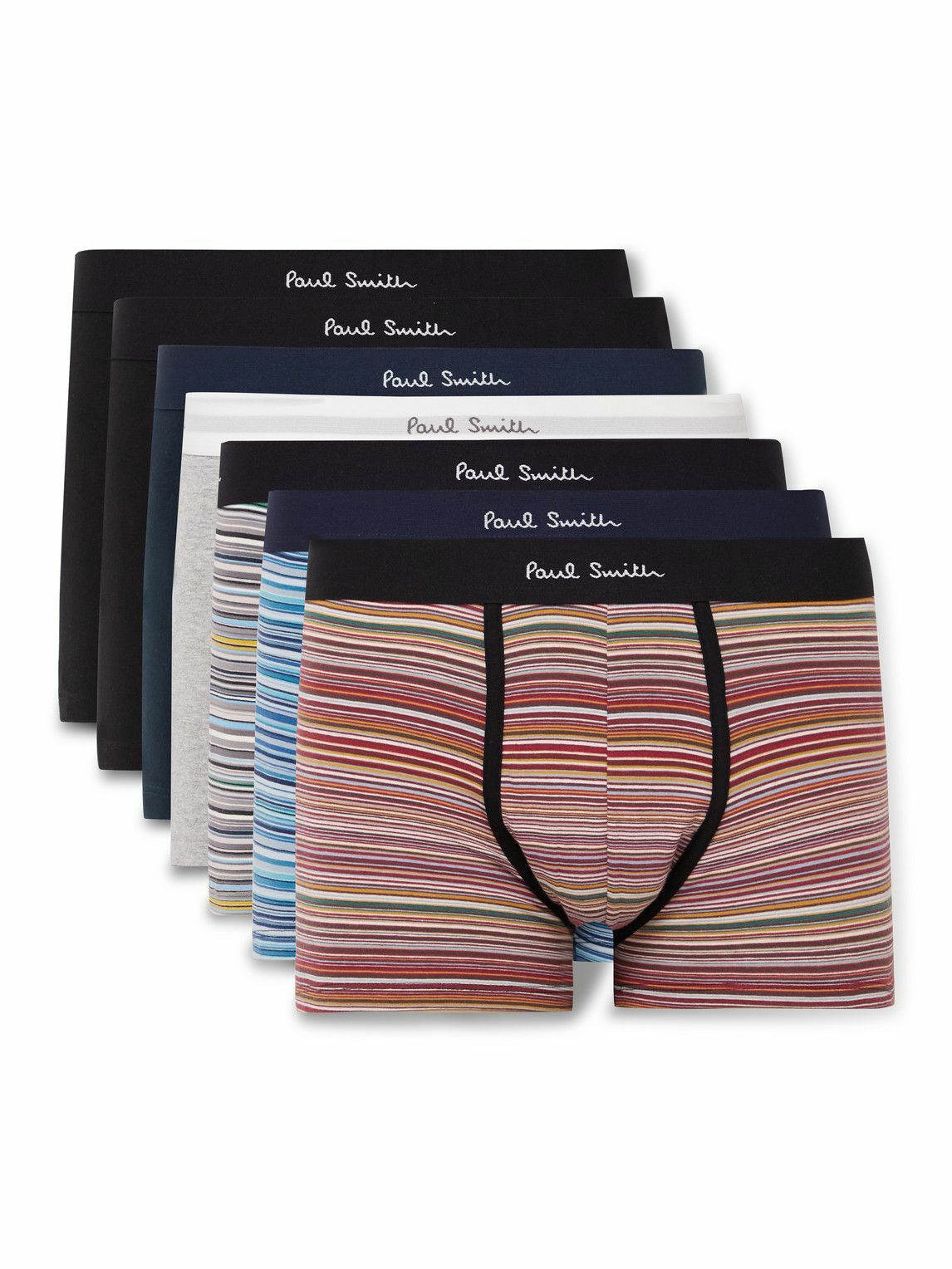 Paul Smith - Seven-Pack Stretch Organic Cotton-Jersey Boxer Briefs ...