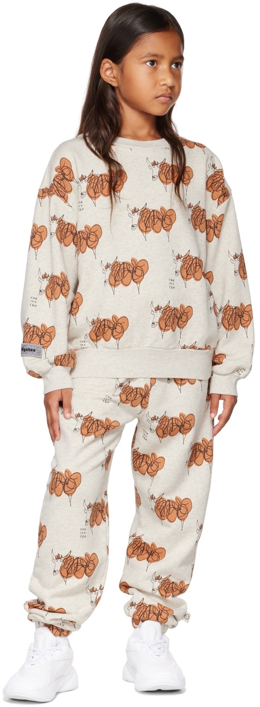Wynken Kids Beige Yak Yak Yak Track Pants Wynken