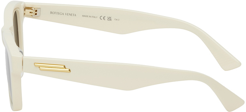 Bottega Veneta Off-White Square Sunglasses Bottega Veneta