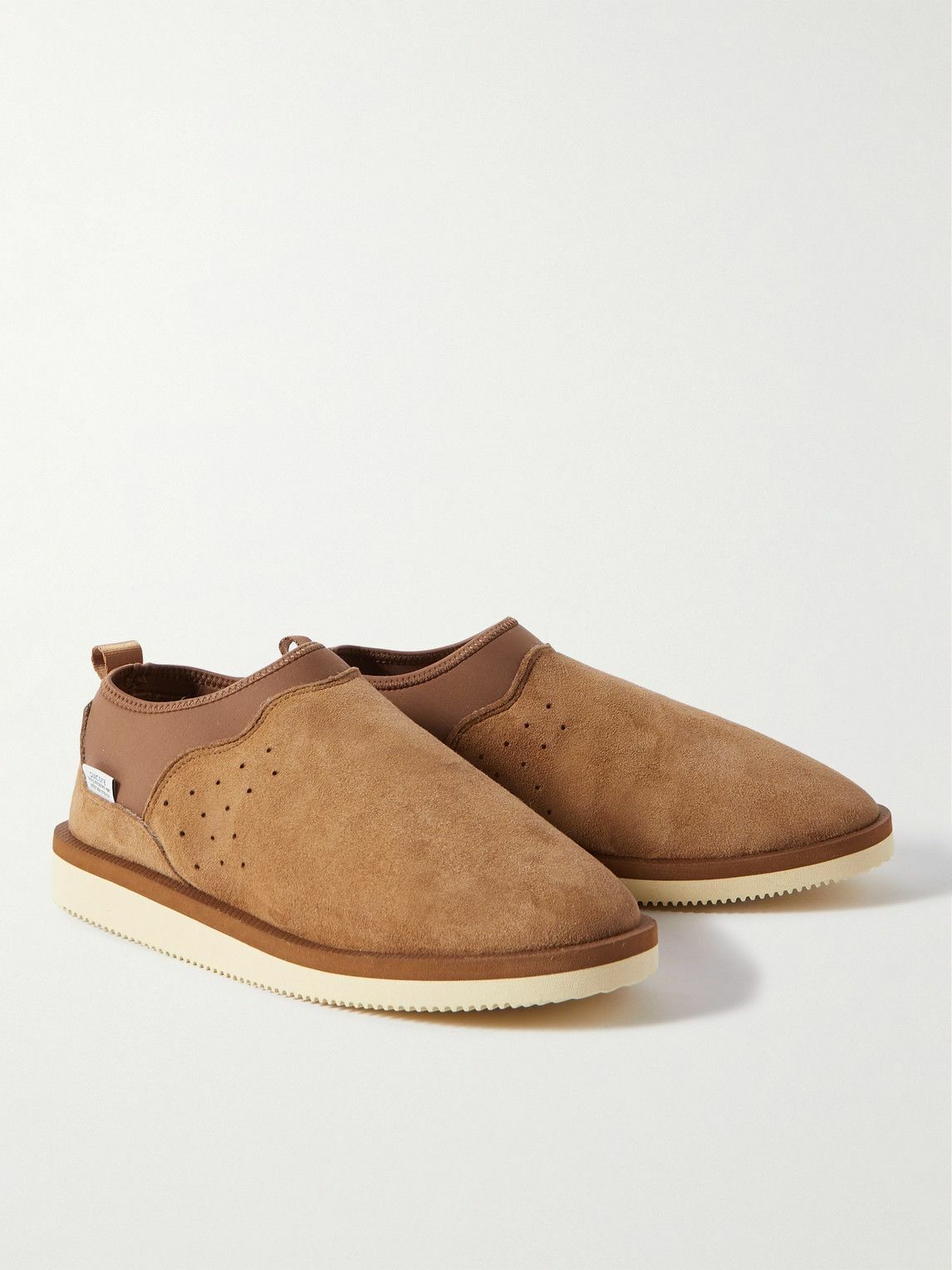 Suicoke - RON-M2ab-MID Shearling-Lined Suede and Jersey Slippers ...