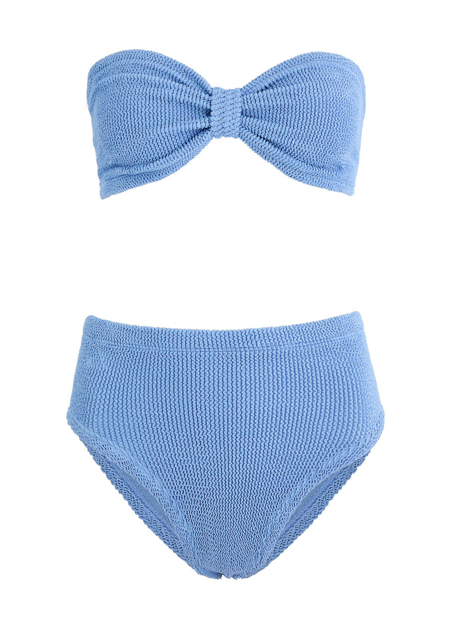 Hunza G Ruby Seersucker Bikini - Light Blue - One Size Hunza G