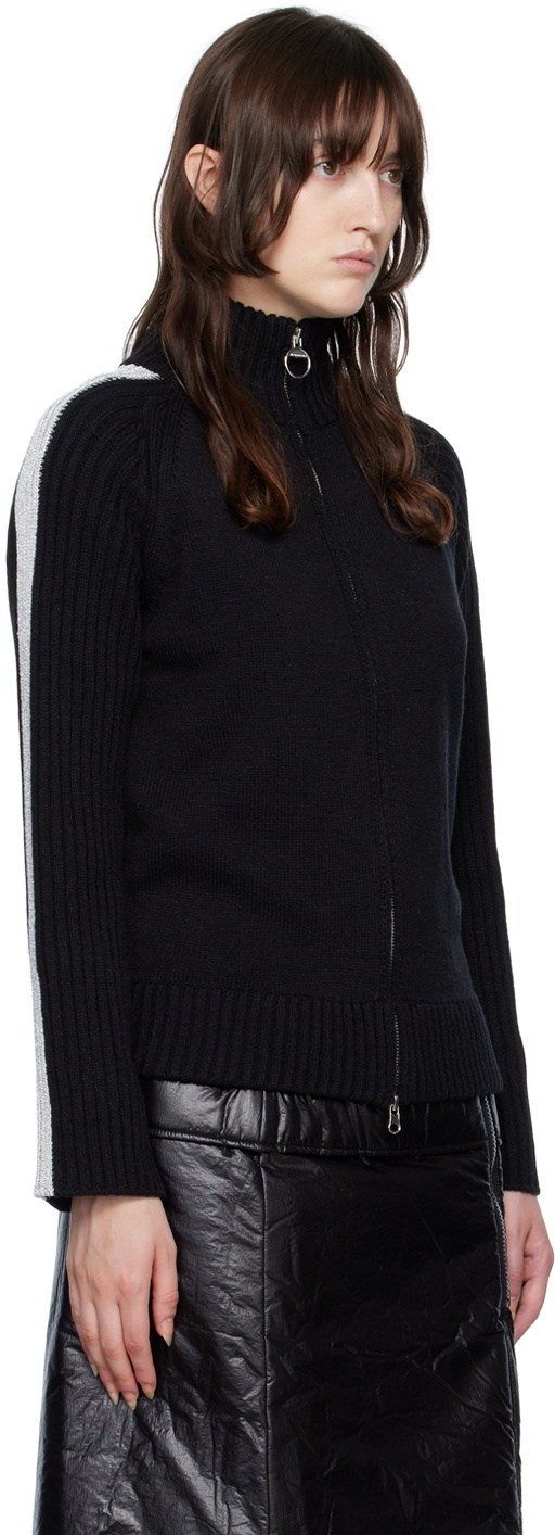 TheOpen Product Black Two-Way Zip Sweater TheOpen Product