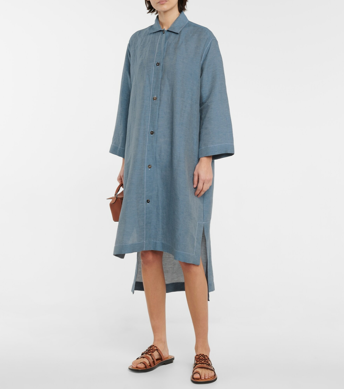 Loewe - Linen-blend midi shirt dress Loewe