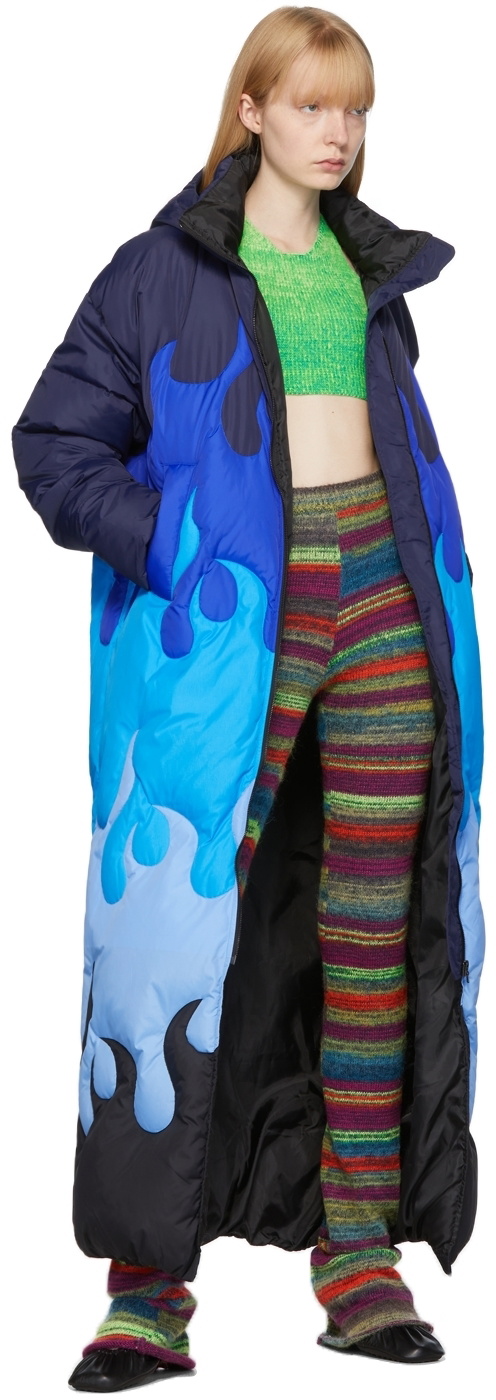AGR Blue Down Fire Puffer Coat AGR