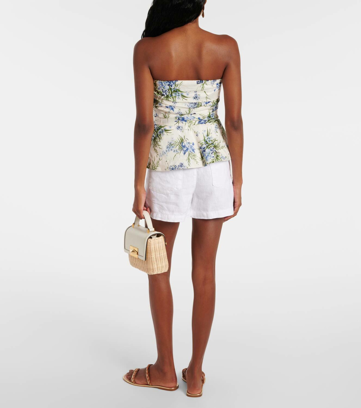 Veronica Beard Strapless belted cotton top Veronica Beard